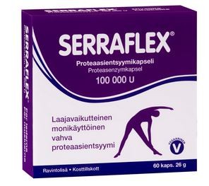Serraflex 60 kapsler. Serrazimes® I-proteaseenzym - Serrapeptidase.