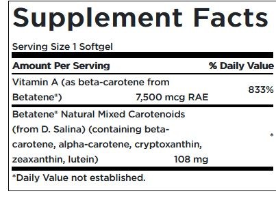 Betatene 7500 mcg 60 softgels