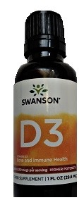 Vitamin D3 Dråper, 400 IE D-3 i hver dråpe. 29,6 ml flaske